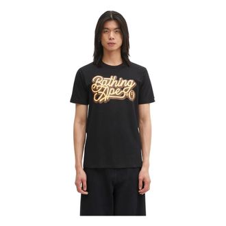 A Bathing Ape A Bathing APE - T-shirt &agrave; logo Script - Homme - Tops - Noir - Taille: XL