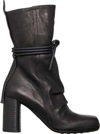 Puro Femme, Chaussures, Noir, Taille: 36 EU Leather Block Heel Boot