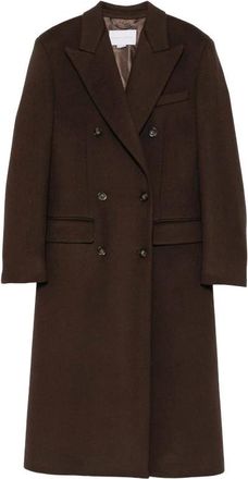Stella McCartney Manteau crois&eacute; &agrave; &eacute;paules structur&eacute;es - Femme - Manteaux - Brun - Taille: 38 FR