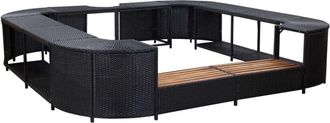 vidaXL Vidaxl - Whirlpool-Umrandung Quadratisch Schwarz 268x268x55 Poly Rattan