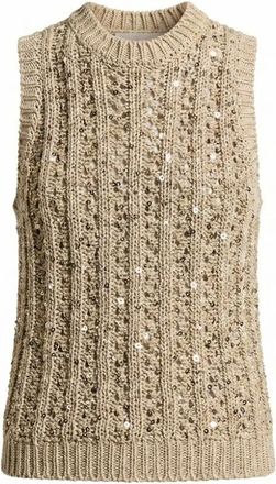 PESERICO Femme, Pulls, Brun, Taille: 40 FR Haut Bimati&egrave;re Col Drap&eacute;