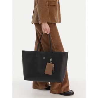Tommy Hilfiger Handtasche Tommy Hilfiger Th Icon Tote AW0AW18173 Schwarz