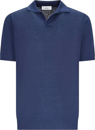 Lardini Homme, Tops, Bleu, Taille: XL Polo Boutonn&eacute; en Lin/Coton Tricot&eacute;