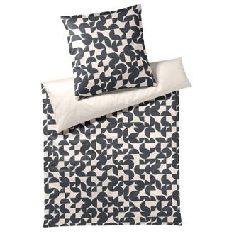 Elegante Mako-Satin Bettw&auml;sche Studio Graphic anthrazit 1 Bettbezug 135 x 200 cm + 1 Kissenbezug 80 x 80 cm