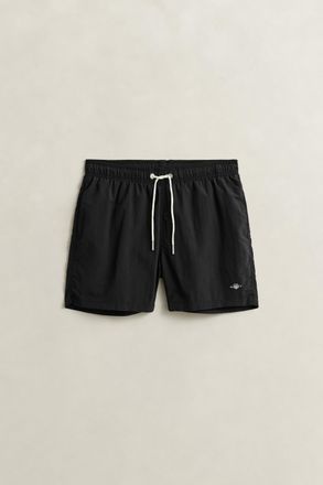 GANT Badeshorts GANT, Herren, Gr. L, N-Gr, schwarz, Web, Obermaterial: 100% Polyamid, Badehosen Badeshorts, Regular fit mit elastischem Bund