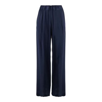 Semicouture Blaue Seidenmischungshose mit Falten - - Trousers - Damen - Blau - S