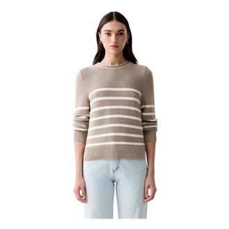 Barbour Hinton Rundhalsstrickpullover - - Knitwear - Damen - Beige - L
