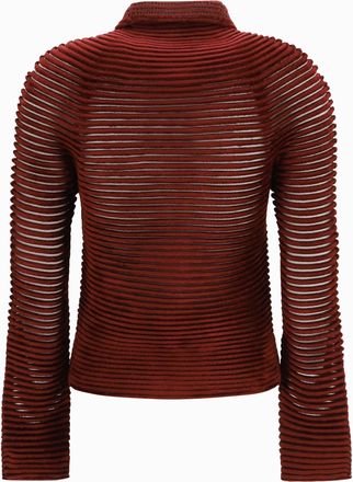 Giorgio Armani Ribbed Wool Blazer - Red
