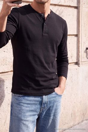 Trendyol MAN Herren Schwarz Einfarbig Lang Regular Fit T-Shirts