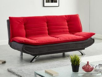 Vente-Unique Schlafsofa Klappsofa - Stoff - Rot & Anthrazit - DEMIDO III