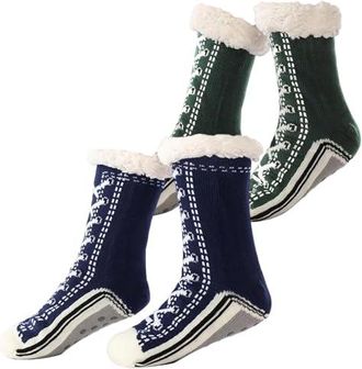 Generic Chaussons dint&eacute;rieur en cachemire ultra &eacute;pais pour femme, chaussettes dhiver chaudes antid&eacute;rapantes et douillettes, doublure polaire chaude et confort