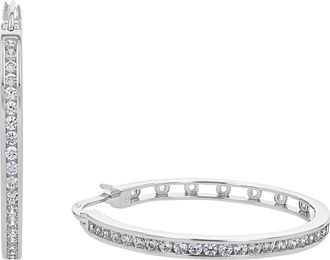 Tom Tailor Tom Tailor Creolen f&uuml;r Damen, Sterling Silber 925, mit Zirkonia, 33 mm, silber, Geschenkidee, Ohrschmuck, Damenschmuck, 2100573