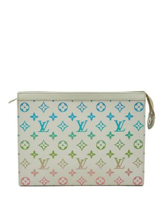 Louis Vuitton MM Voyage monogram-canvas clutch bag - Nude