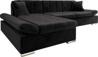 Mirjan24 Ecksofa Malwi Premium mit Regulierbare Armlehnen L-Form Sofa vom Hersteller Eckcouch mit Schlaffunktion + Bettkasten Couch Wohnlandschaft (Piano 17, S