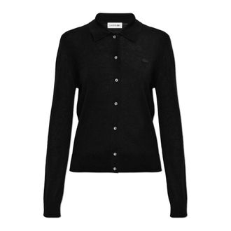 Lacoste Cardigan avec &eacute;cusson logo - Femme - Pulls - Noir - Taille: 40 FR