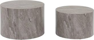Sweeek Sweeek - 2er Set runde Couchtische mit Marmoroptik