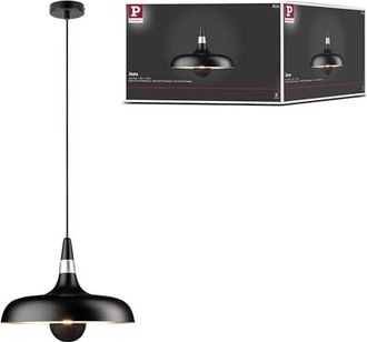 Paulmann 78481 Pendelleuchte Juna E27 max. 20W Schwarz matt, Champagner dimmbar Metall