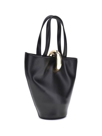 Jacquemus Womens Bucket Bag La Bambola Black Calf Leather Shoulder
