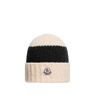 Moncler Bonnet ray&eacute; en laine vierge m&eacute;lang&eacute;e