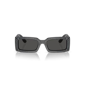Dolce & Gabbana Geometric Rectangular Sonnenbrillen in Black Acetate - - Accessories - Damen - Schwarzk - 53 MM