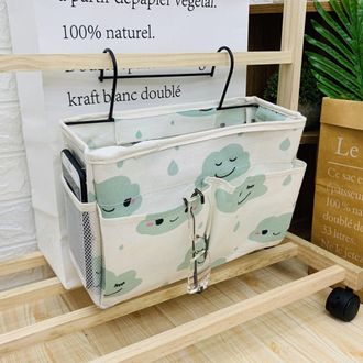 Pretyzoom Gr&uuml;ne Aufbewahrungstasche F&uuml;rs Bett aus Robustem Stoff Multifunktionaler Organizer f&uuml;r Kleinigkeiten H&auml;ngetasche f&uuml;r Studentenwohnheim und Reisen