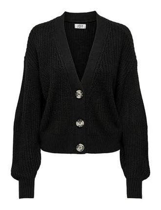 Jacqueline de Yong JDY JDYJusty Veste en Tricot pour Femme avec boutonni&egrave;re, Noir 1, L