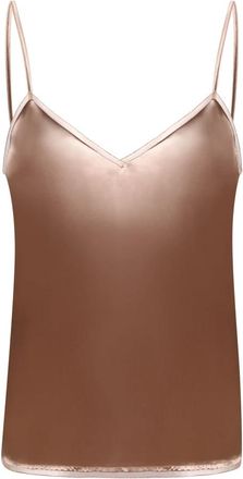 Fabiana Filippi Femme, Tops, Brun, Taille: 38 FR Satin Lingerie Top