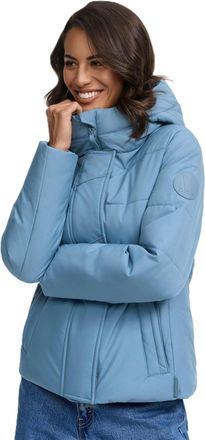 Marikoo Damen Winterjacke (XS-3XL) - 5 Taschen, große Kapuze, Schlaufen auf der Innenseite, leichte Steppjacke, Warme Jacke Frauen - N019 (3XL, Powder Blue)
