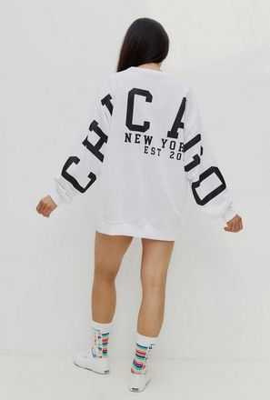 Worldclassca Longsweatshirt Worldclassca Oversized Sweatshirt CHICAGO Langarmshirt Puli Oberteil