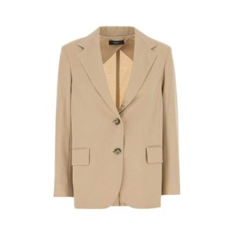 Max Mara Straight Line Blazer aus Sand Jersey - - Jackets - Damen - Beige - L