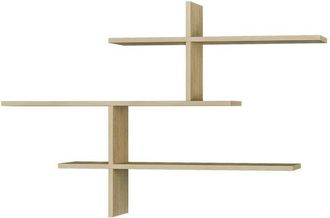 Dmora Regal Urania, Gestell, Wandregal, Mehrzweckregale, 123x22h81 cm, Eiche, mit verst&auml;rkter Verpackung - Dmora