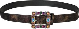 Alma En Pena Alma EN Pena, Femme, Accessoires, Brun, Taille: M Ceinture &agrave; boucle orn&eacute;e de bijoux