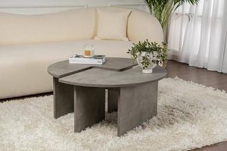 Dmora Couchtisch Codroipo 90x90x41h cm Grau Rundform