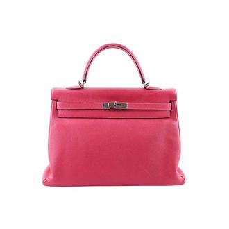 Herm&egrave;s Sac &agrave; main Kelly 35 en cuir rose