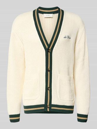 Les Deux Cardigan mit Label-Stitching und aufgesetzten Taschen