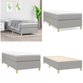 vidaXL Vidaxl - Bettgestell ohne Matratze Hellgrau 100x200 cm Stoff - Bettes Gestell - Holzrahmen Bett - Single Bett - Boxspring Bett - Lattenrost Bett