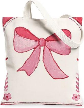 Generic Sacs fourre-tout en toile avec noeud de p&ecirc;che, motif floral, sacs d&eacute;picerie r&eacute;utilisables, vintage, &eacute;l&eacute;gants, lavables en toile pour Shoppi, p&ecirc;che, 13