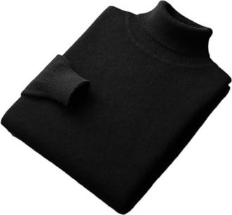 Generic Pull en laine &agrave; col haut &eacute;pais et chaud pour homme - Couleur unie - Manches longues, Noir, S