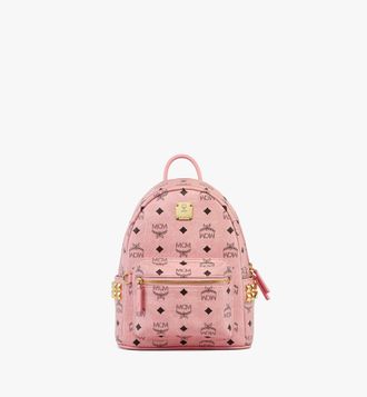MCM Stark Rucksack in Visetos mit seitlichen Nieten SOFT PINK VISETOS