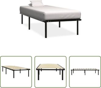 vidaXL vidaXL Bettgestell Schwarz - Bettgestell Schwarz Metall 100 &times; 200 cm