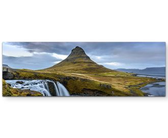Paul Sinus Art Island - kleiner Wasserfall - Panoramabild auf Leinwand in 120x40cm