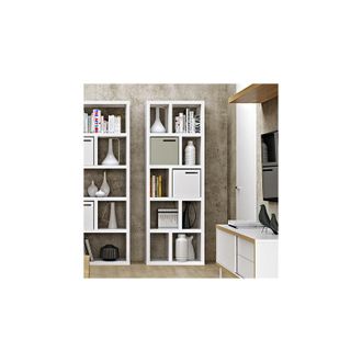 M&S Collection Etagère 5 niveaux 70x34x198 cm décor blanc mat - POPPY