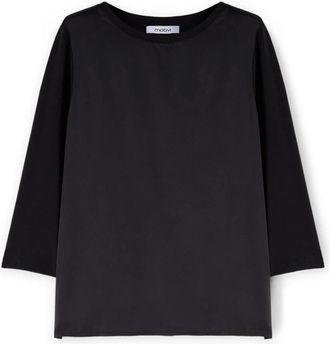 Motivi Femme, Tops, Noir, Taille: 40 FR T-shirt basique bicolore