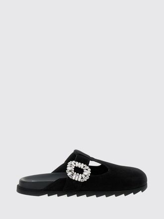 Roger Vivier Slidy Viv Mules aus Veloursleder mit Kristallschnalle