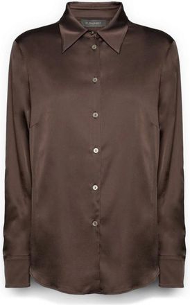 Elena Miro Femme, Blouses et Chemises, Brun, Taille: 54 FR Chemise en satin stretch
