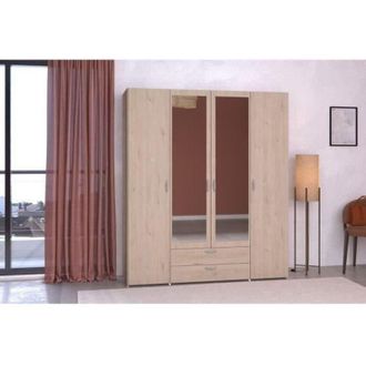 Parisot Varia armoire 4 portes 2 tiroirs ch&ecirc;ne brun