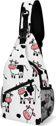 Generic Sacoche Bandouliere Imprim&eacute; de vache laiti&egrave;re mignon et dr&ocirc;le Casual Sacs &agrave; Bandouli&egrave;re Mode Sac &agrave; Dos Militaire pour Cyclisme Homme Randonn&eacute;e