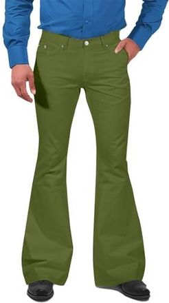 Generic Pantalon des ann&eacute;es 70 pour homme - Pantalon en jean pour homme - Pantalon en jean pour homme - Pantalon en jean pour lext&eacute;rieur et la maison, vert me
