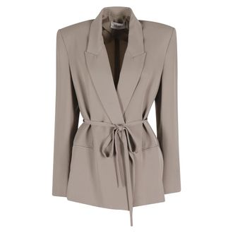 Meimeij Femme, Vestes, Gris, Taille: 34 FR Belt Blazer