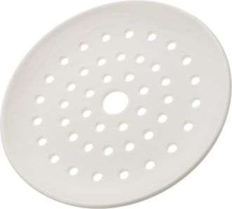 Happyyami Keramik Abtropfschale 18cm Wei&szlig; f&uuml;r Teigtaschen Kn&ouml;delplatte mit Ablaufloch rutschfest K&uuml;chenzubeh&ouml;r Dampfgarer